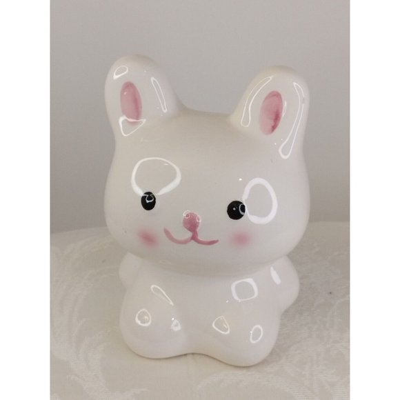 unbranded | Other | Cute White Pink Ceramic Bunny Bank 5x4 | Poshmark
